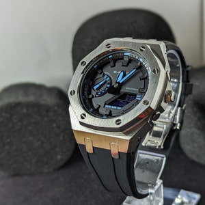 Custom Casioak G-shock Stainless Steel & Black, Casio GA-2100, Gen 5 ...