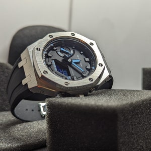 Custom Casioak G-shock Stainless Steel & Black, Casio GA-2100, Gen 5 ...