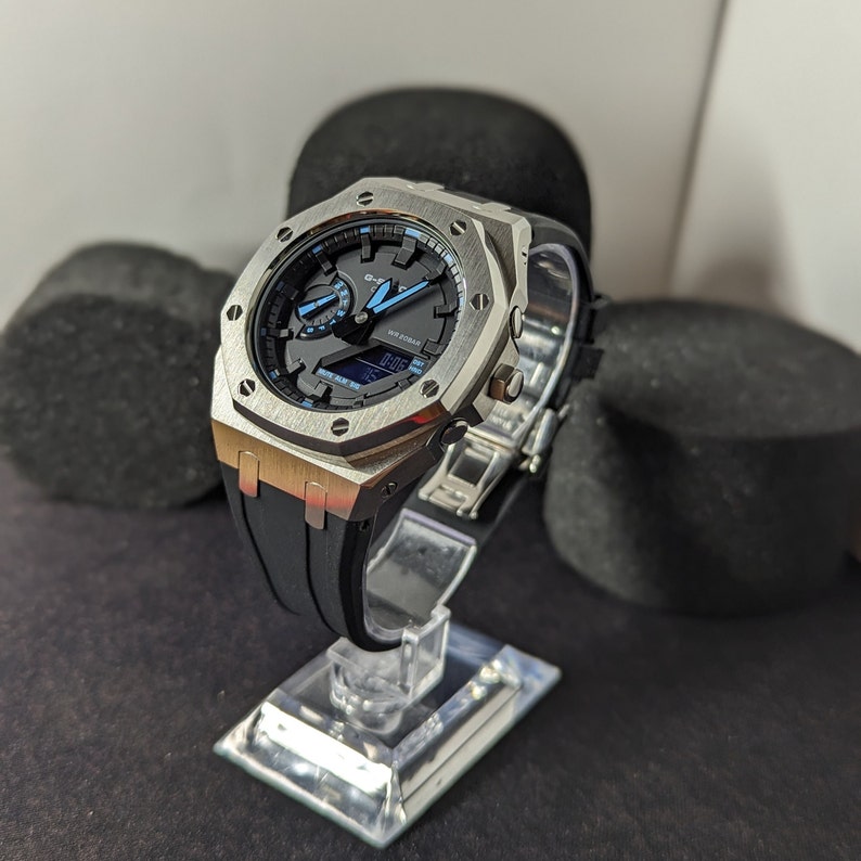 Custom Casioak G-shock Stainless Steel & Black, Casio GA-2100, Gen 5 ...