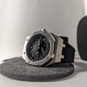Custom Casioak G-shock Stainless Steel & Black, Casio GA-2100, Gen 5 ...