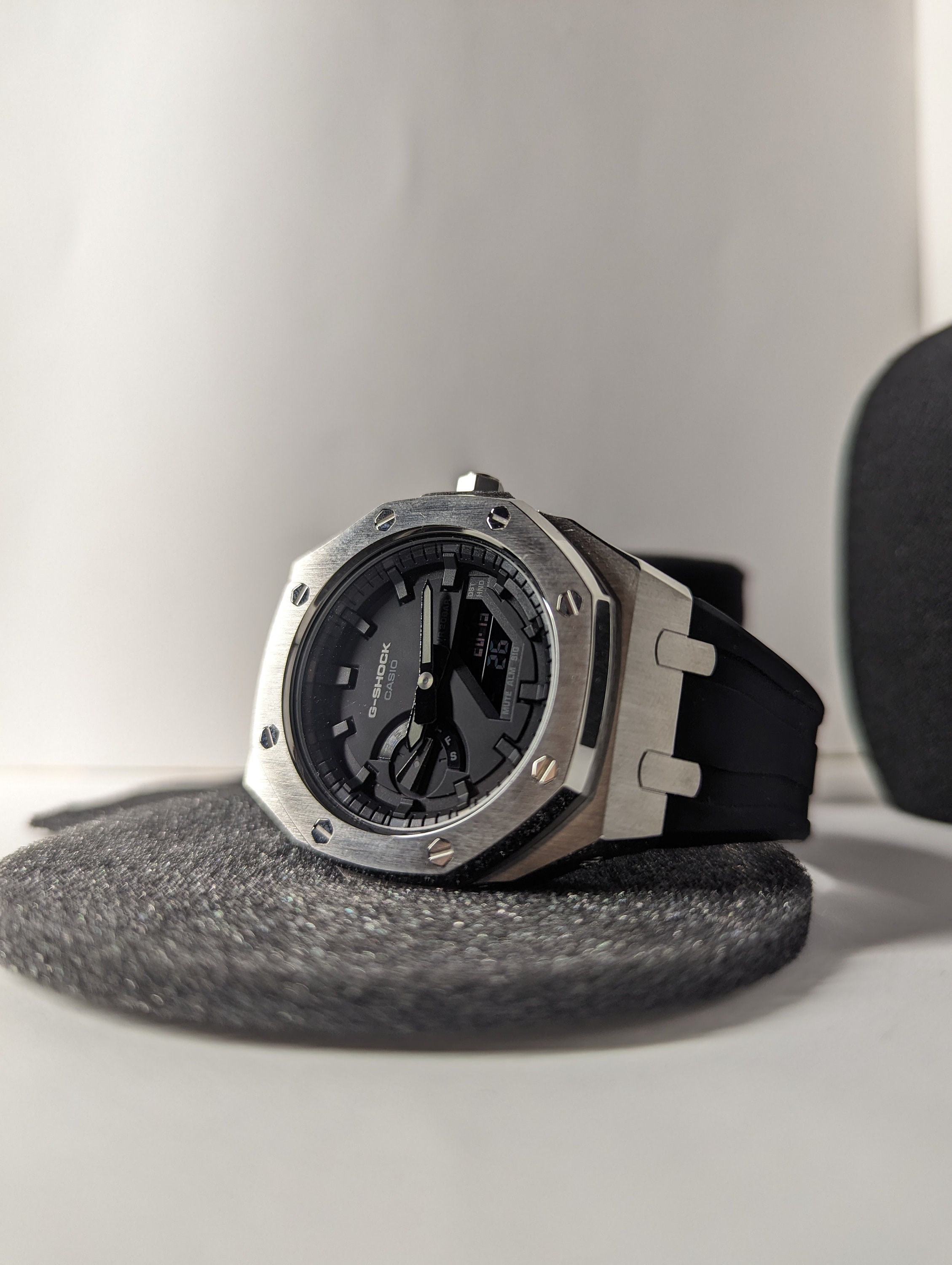 Custom Casioak G-shock Stainless Steel & Black, Casio GA-2100, Gen 5 ...