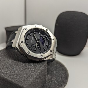 Custom Casioak G-shock Stainless Steel & Black, Casio GA-2100, Gen 5 ...