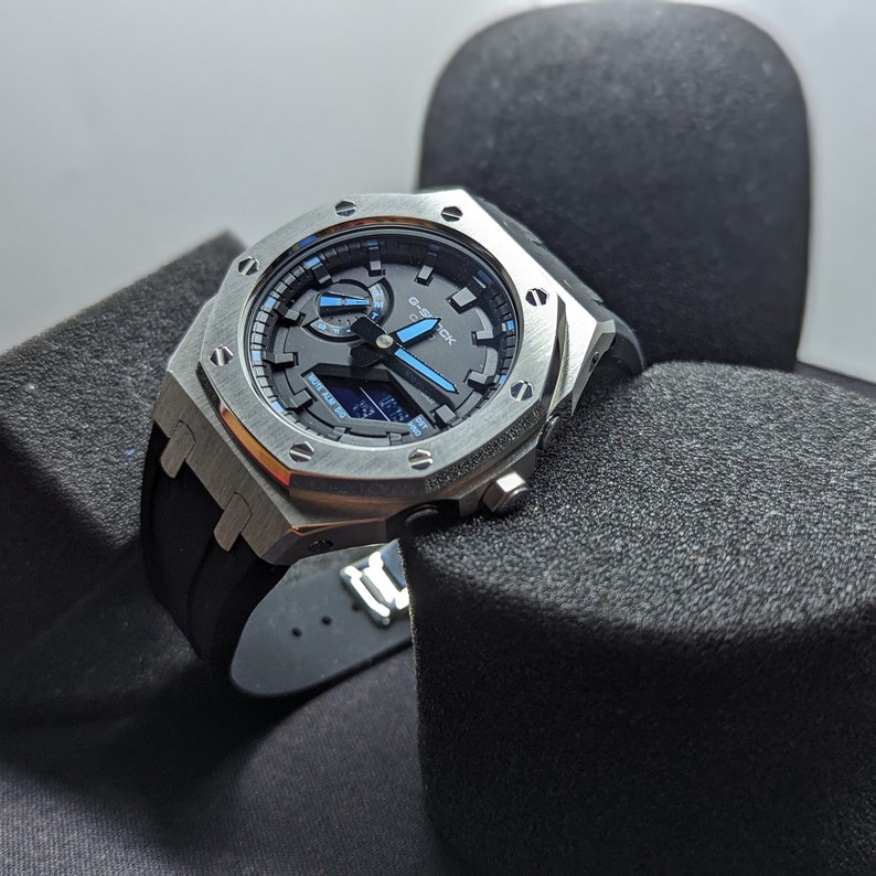 Custom Casioak G-shock Stainless Steel & Black, Casio GA-2100, Gen 5 ...