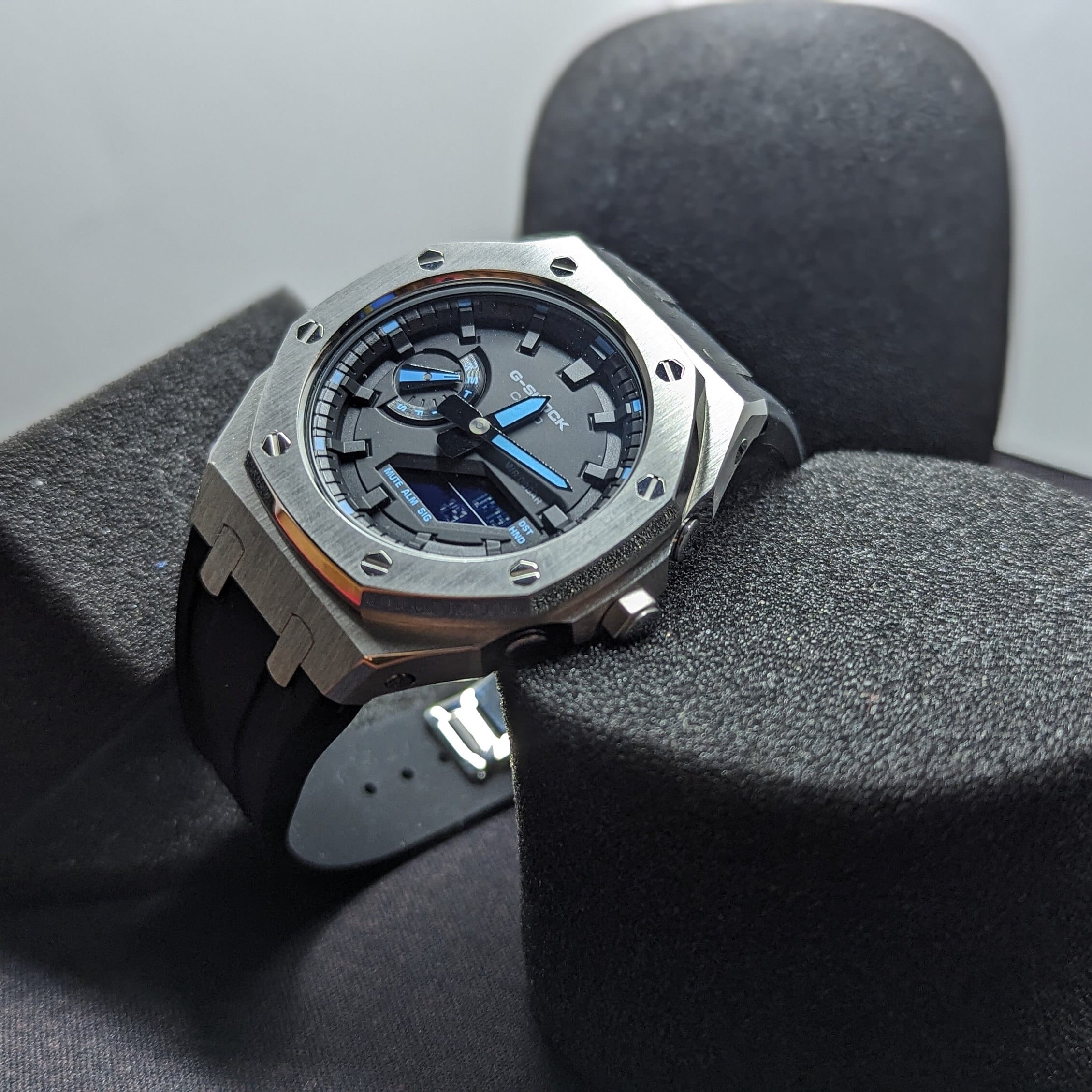 Custom Casioak G-shock Stainless Steel & Black, Casio GA-2100, Gen 5 ...