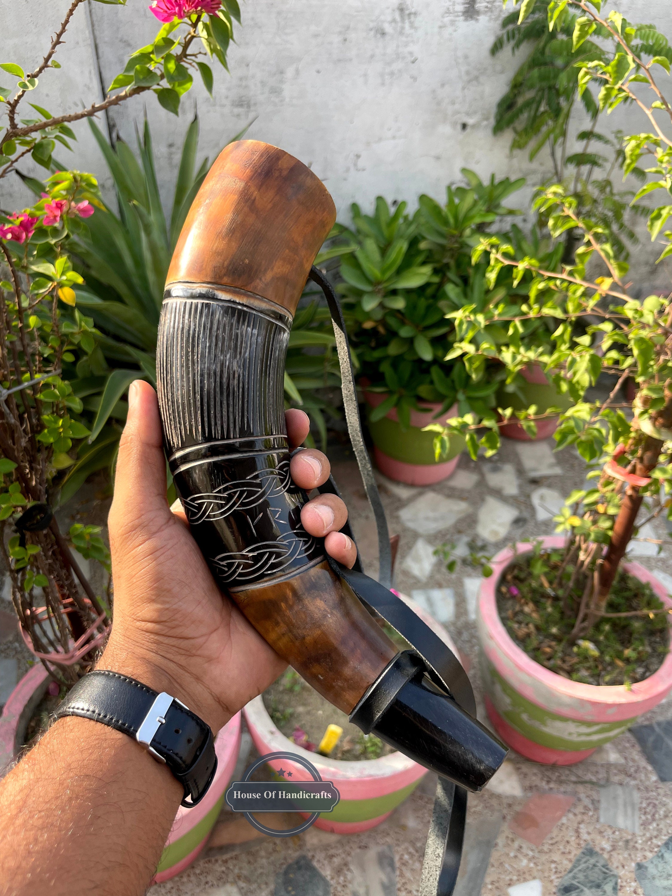 VIKING WAR HORN '16' Battle Trumpet Crafted by Houseofhandicrafts a ...