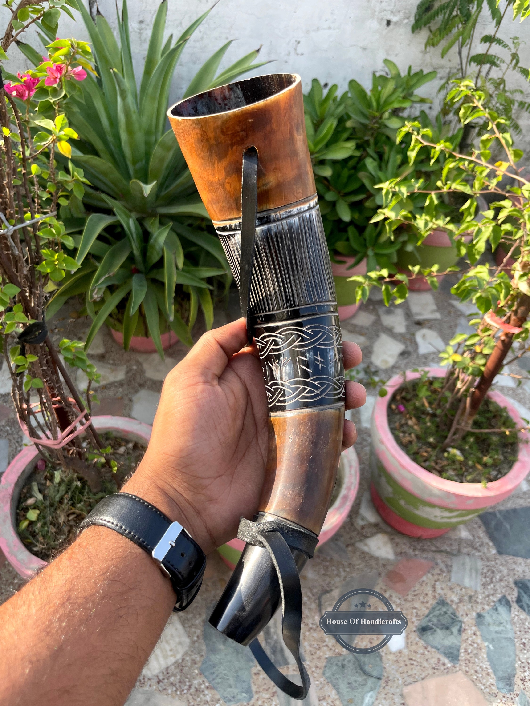 VIKING WAR HORN '16' Battle Trumpet Crafted by Houseofhandicrafts a ...