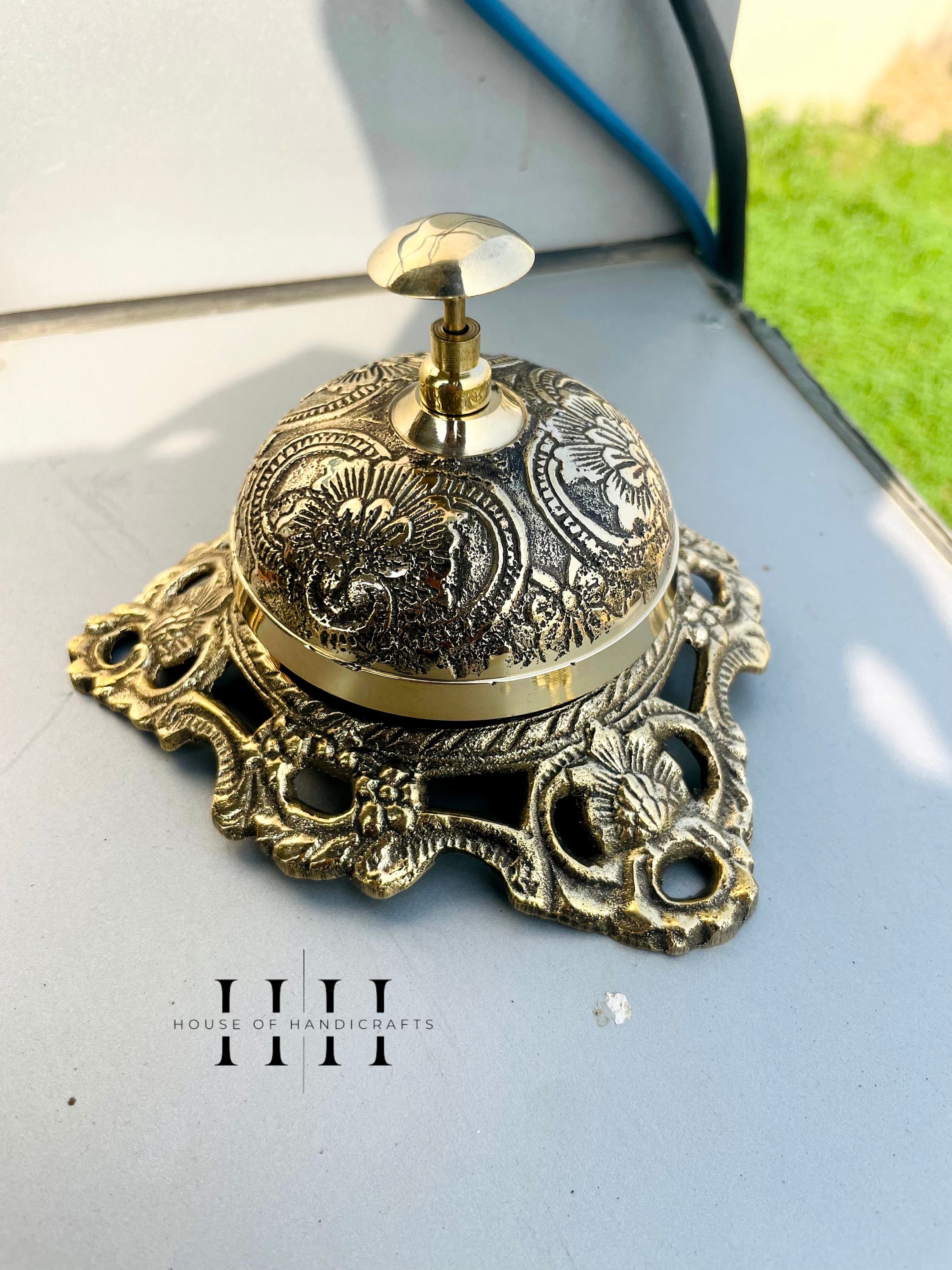 BRASS DESK BELL Front Desk Counter Bell ,service Bell,office Purpose ...