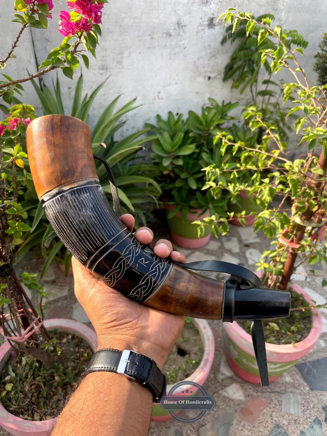 VIKING WAR HORN '16' Battle Trumpet Crafted by Houseofhandicrafts a ...