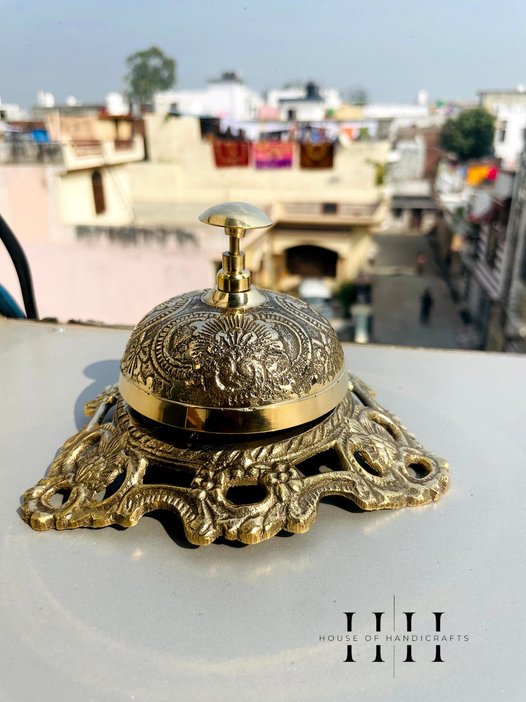 BRASS DESK BELL Front Desk Counter Bell ,service Bell,office Purpose ...