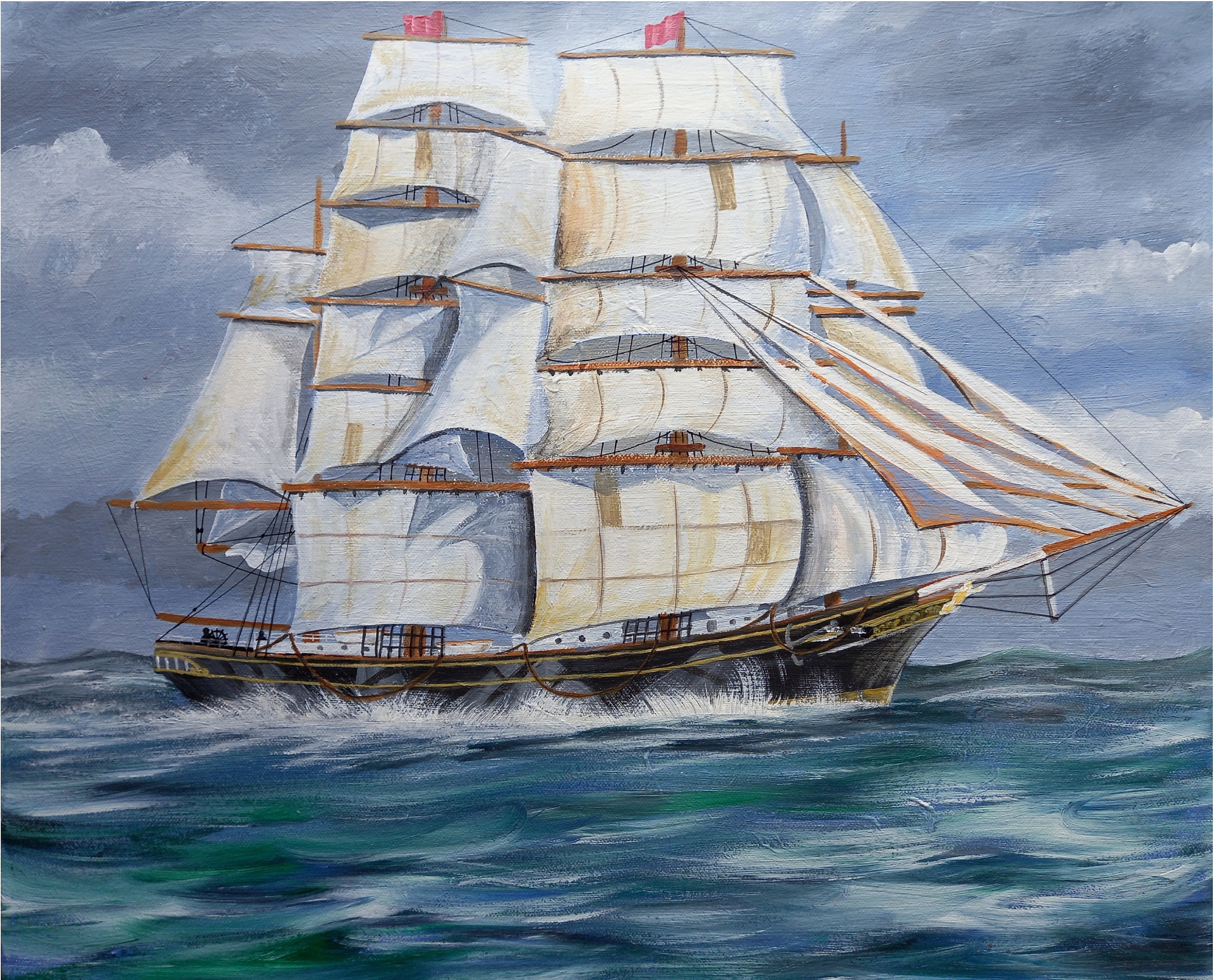 Tea Clipper 'cutty Sark' - Original Painting, Acrylic Painting, Ship ...