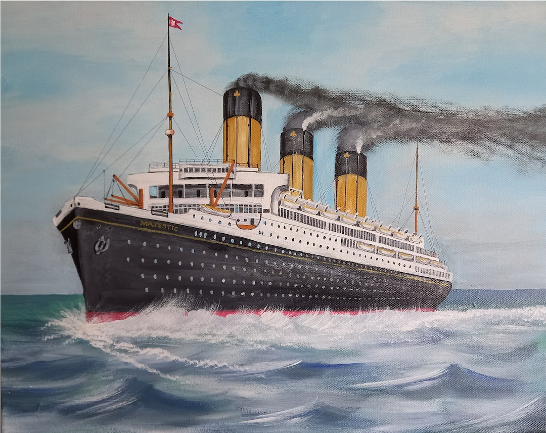 RMS Majestic White Star Line Steamer. an Original Acrylic Painting. - Etsy