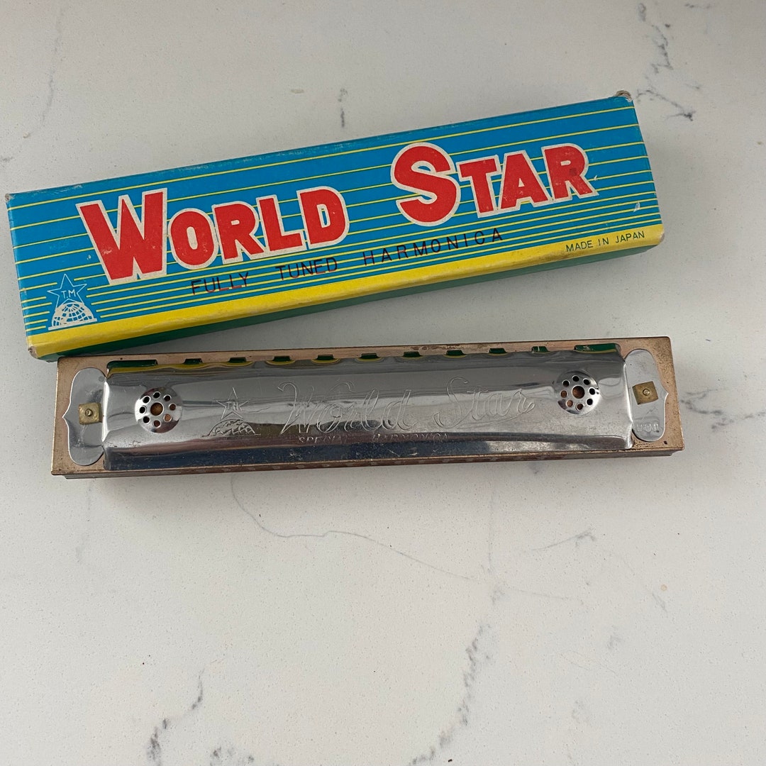 Very Rare Harmonica World Star Special Fully Tuned Harmonica 6 1/4 Long ...