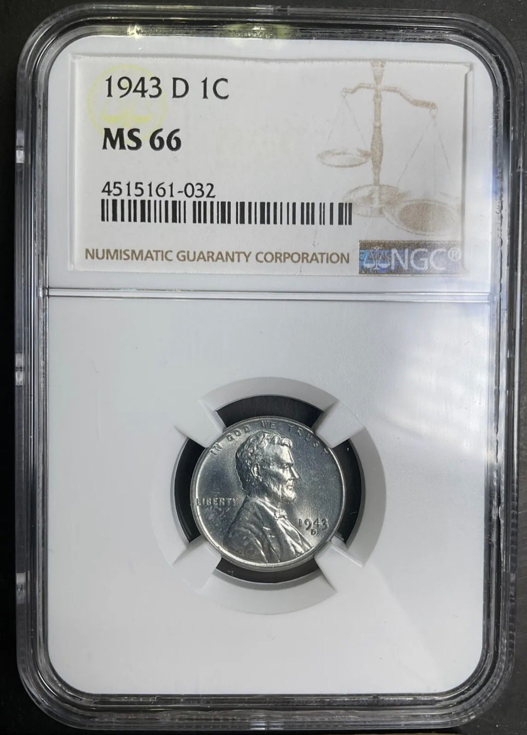 1943 Penny D Denver Mint Lincoln Steel War Wheat Penny NGC MS66 Rare ...