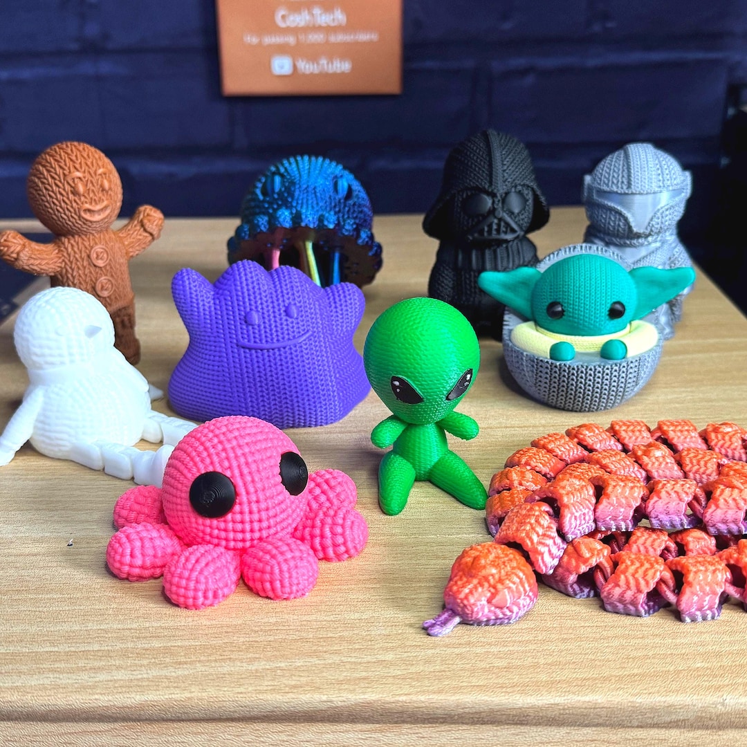 Knitted 3D Printed Characters - Etsy