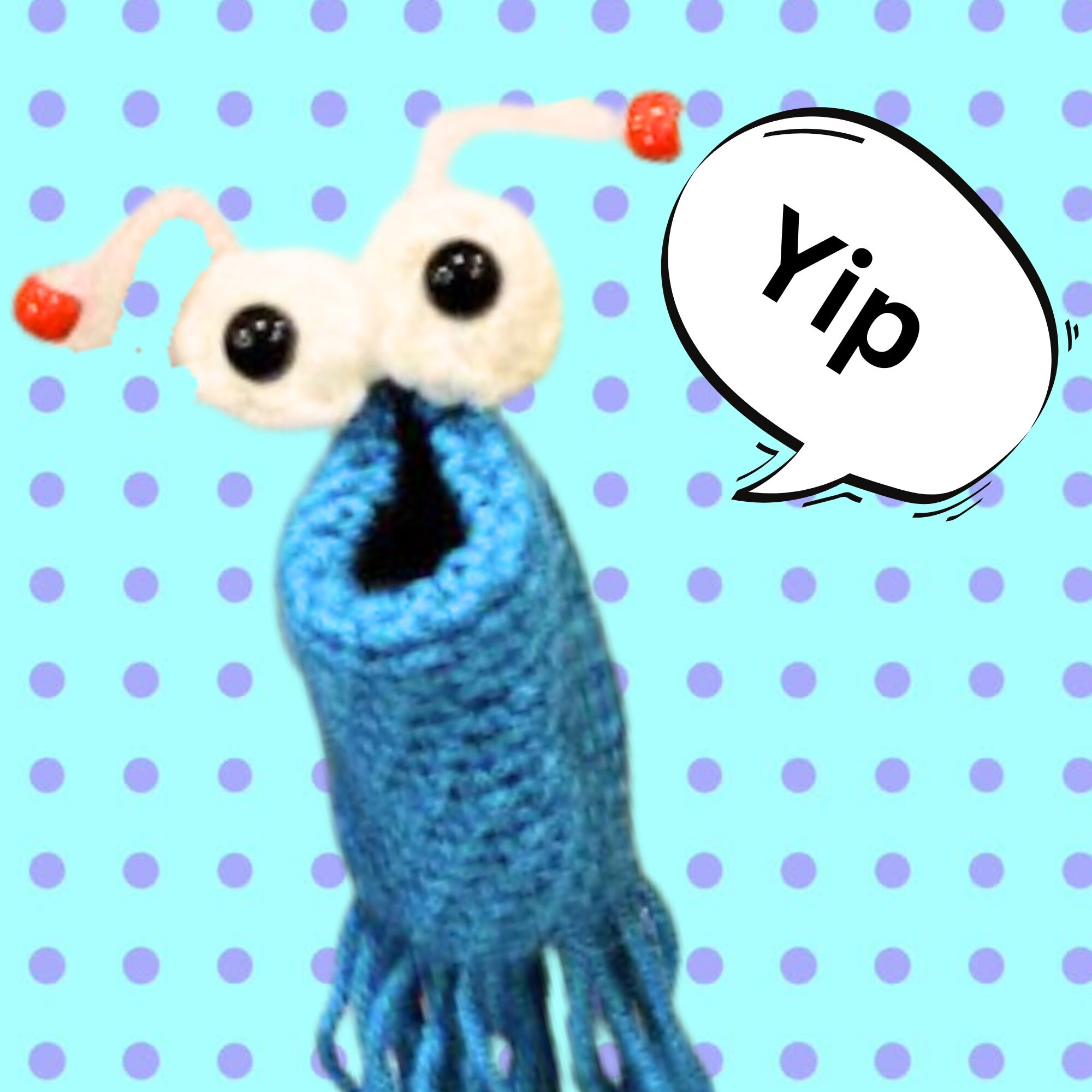 Yip Yip Crochet Pattern Funny Easy Character Project to Gift Ornament or Use as Chaptick or Lip ...
