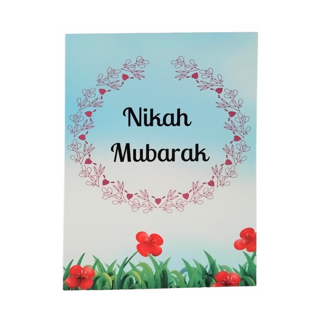 Nikah Mubarak Card Islamic Wedding Card With Envelope Dua Inside - Etsy