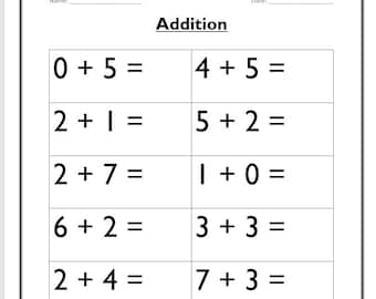 50 Single Digit Subtraction Worksheets - Etsy