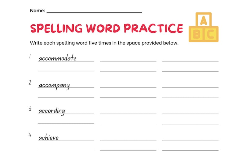 Year 6 SATS 100 Spelling Words Practice - Etsy