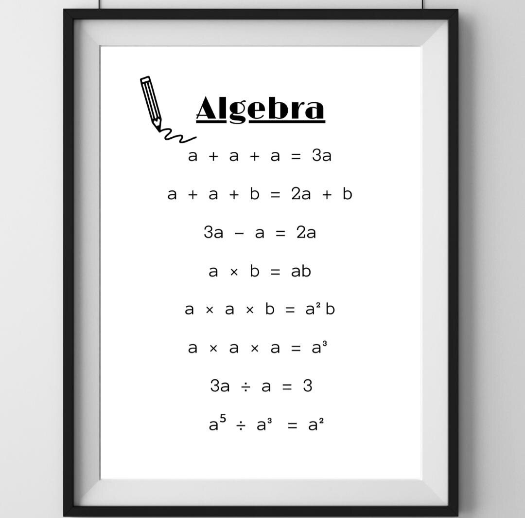Algebra Basics Poster - Etsy
