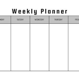 Weekly Planner Monday to Friday - Etsy