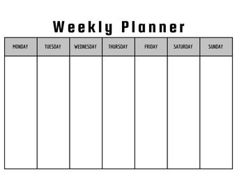 Weekly Planner, 7 Day Week - Etsy