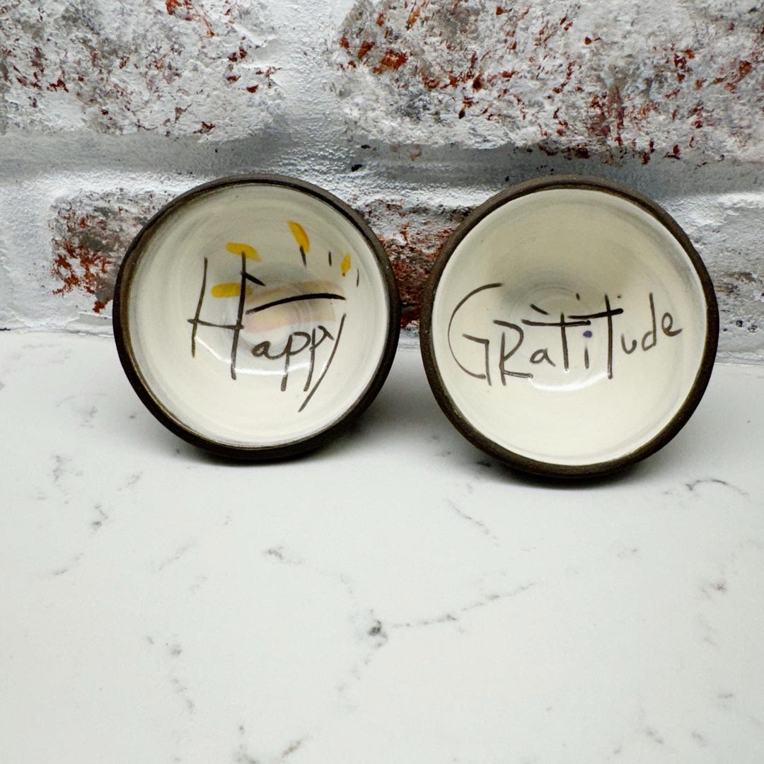 Zpots Hand Created Ceramic Mini Pots With Positive Thoughts Gratitude ...