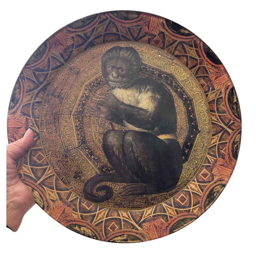 Rare Durwin Rice New York Signed Decoupage Ape Plate - Etsy