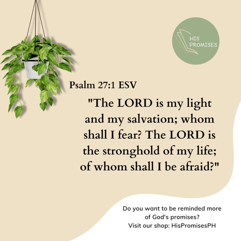 Christian Tshirt SVG Bible Verse Shirt Women and Men Psalm 27:1 ...
