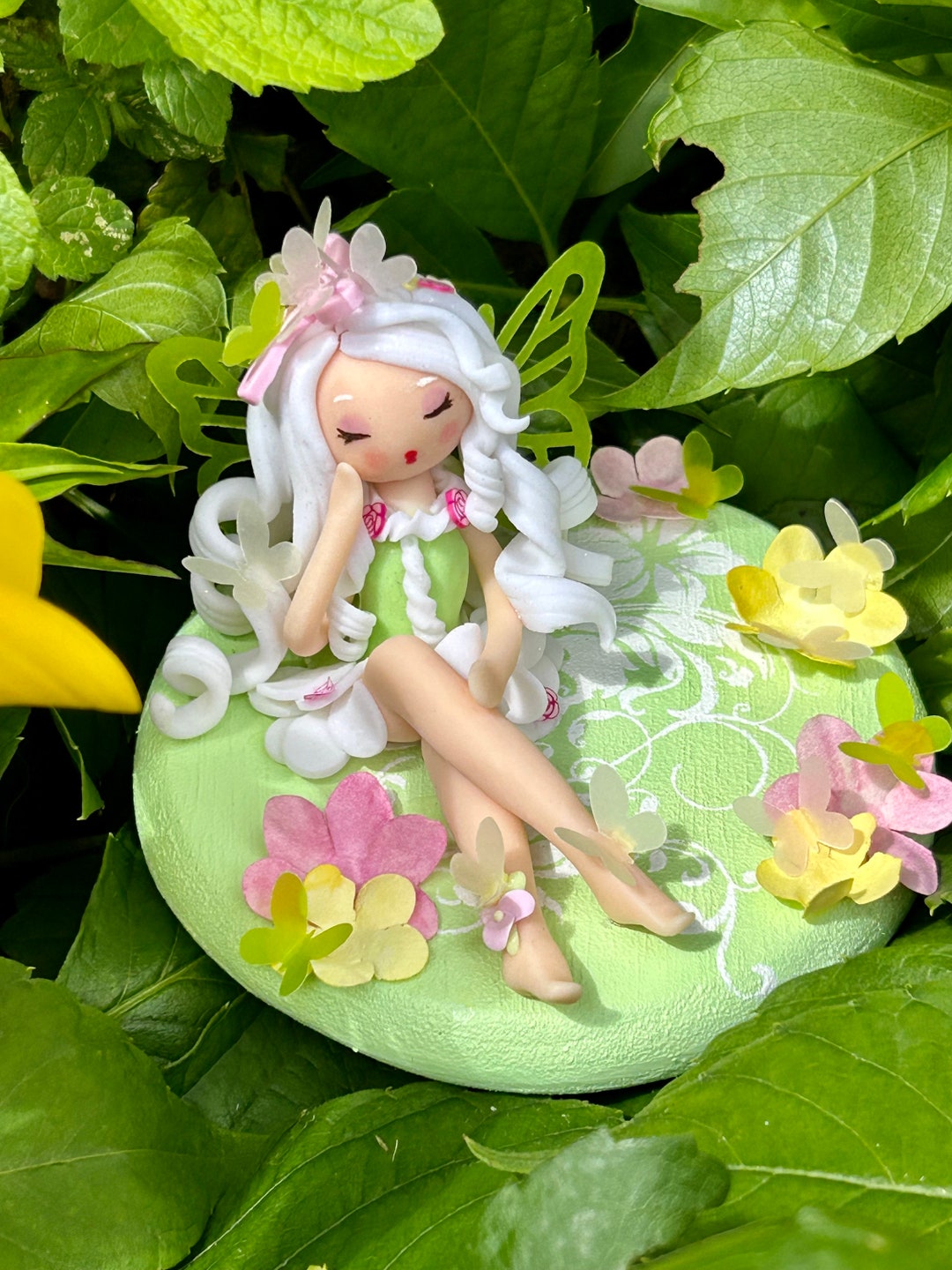 Polymer Clay Spring Fairy Figurine | Handmade Sculpture | Home Decor ...
