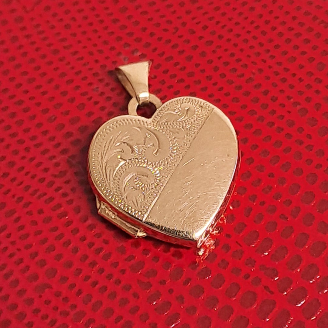 Vintage 9ct Gold Heart Shaped Photo Locket 1990's - Etsy