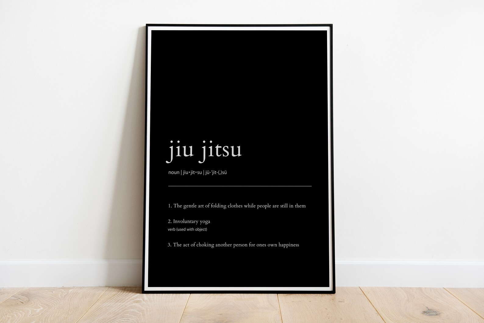 Brazilian Jiu Jitsu Print Black, Funny Jiu Jitsu Definition Poster, BJJ ...