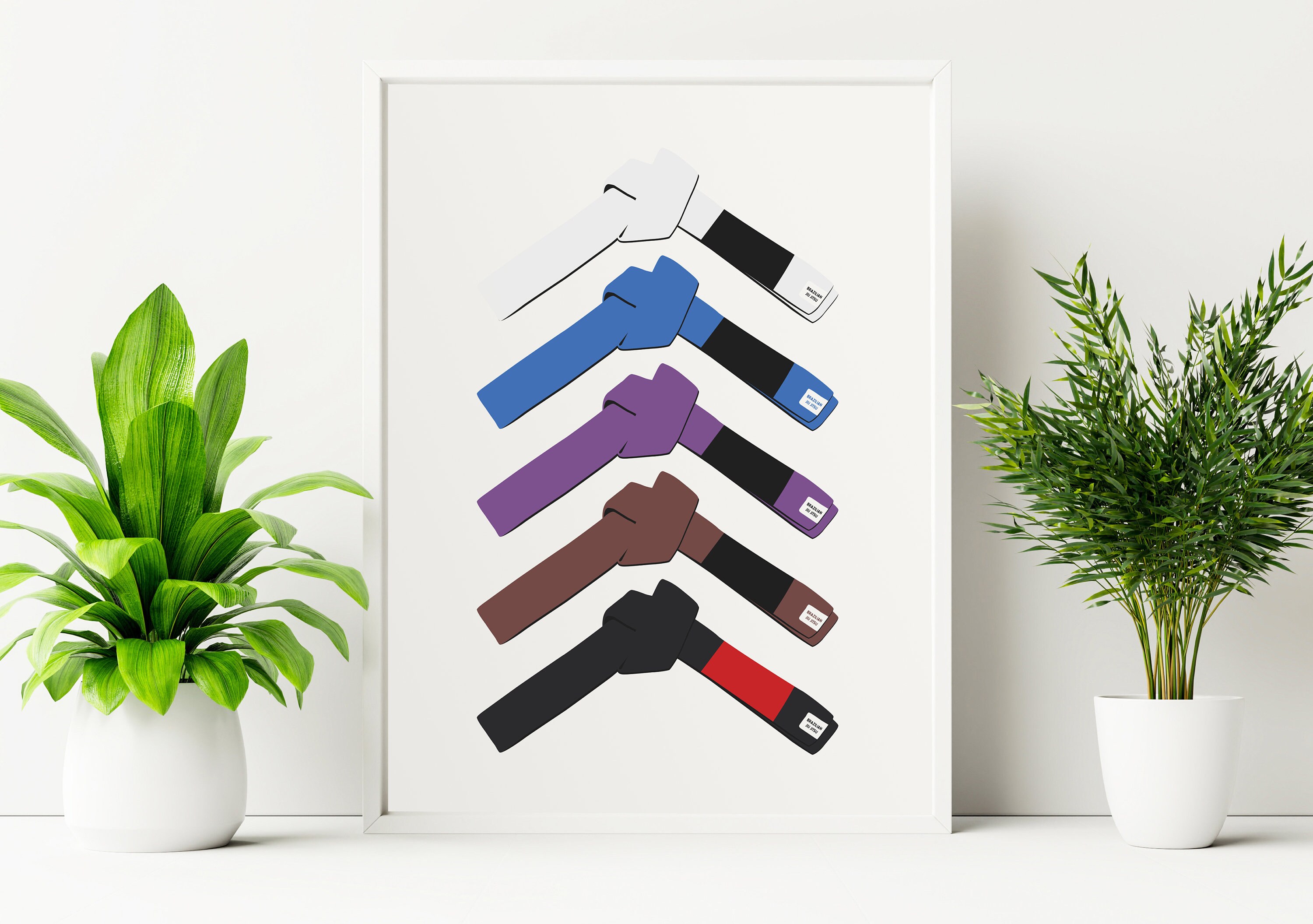 Brazilian Jiu Jitsu Belts Print, Jiu Jitsu Poster, BJJ Poster, MMA Wall ...
