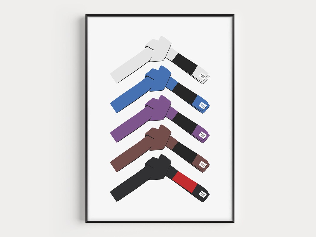 Brazilian Jiu Jitsu Belts Print, Jiu Jitsu Poster, BJJ Poster, MMA Wall ...