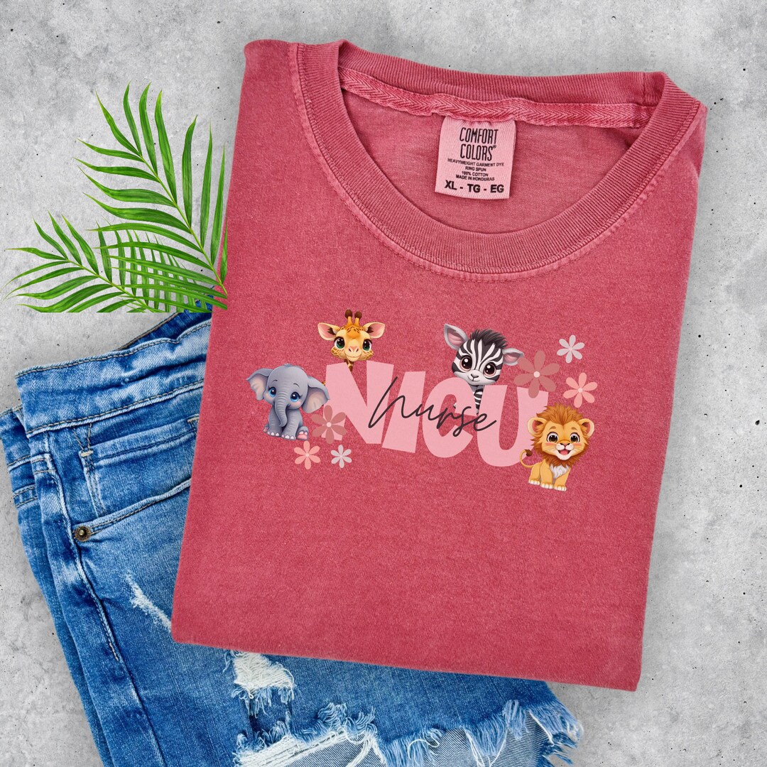 NICU Nurse Comfort Colors Shirt, Animal Ward Design - Etsy