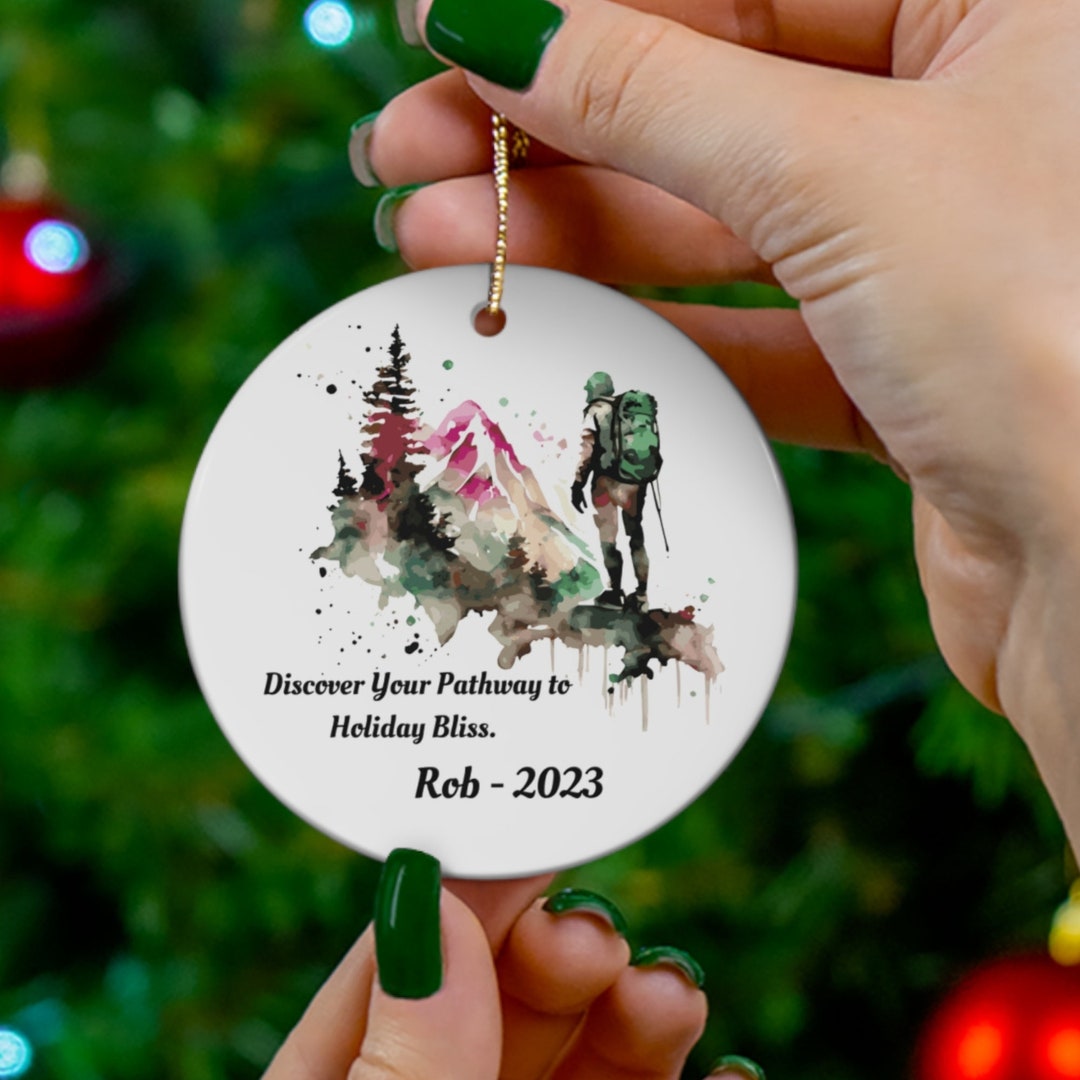 Custom Hiking Ornament Hiking Gift Gifts for Hikers Christmas Ornament ...