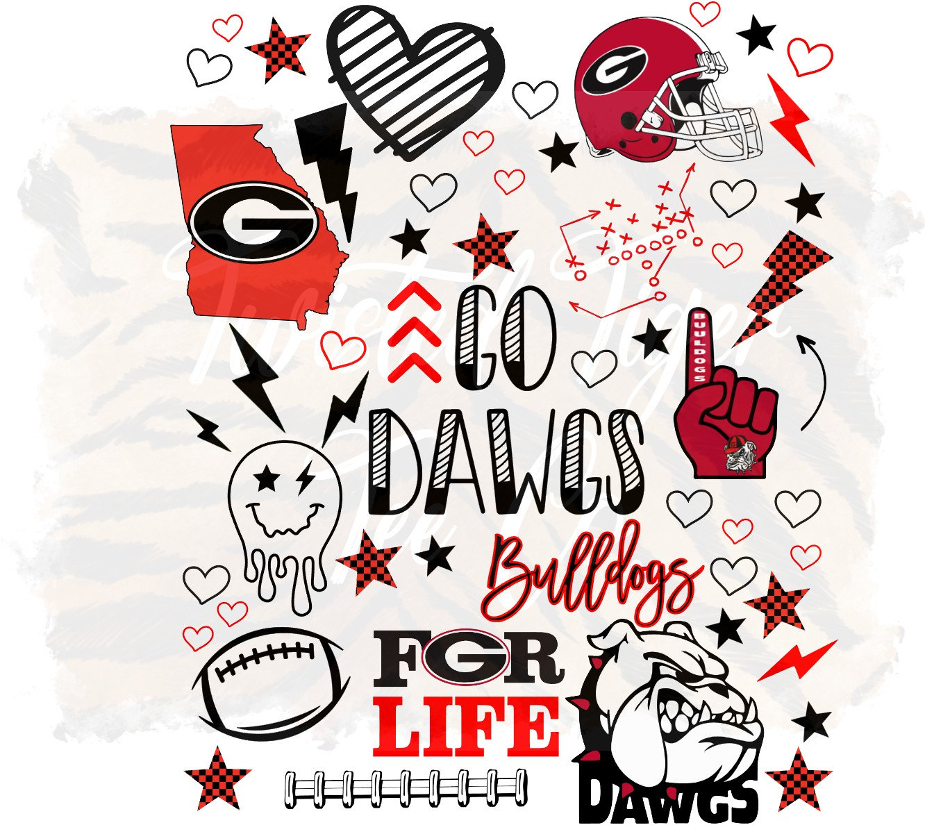 Georgia Bulldogs Collage PNG - Etsy