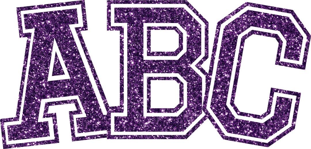 Purple Glitter Letters and Numbers - Etsy