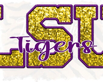 LSU TIGERS Faux Chenille Letters PNG - Etsy