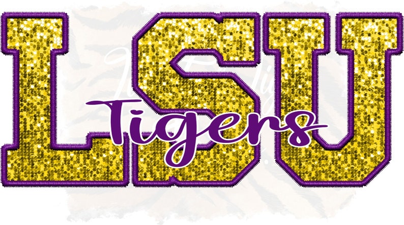 LSU Faux Embroidery PNG - Etsy