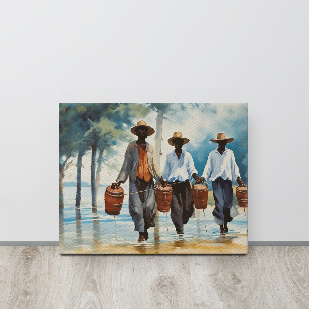 Gullah Art | Original Watercolor Painting | Daily Catch | Canvas Print ...