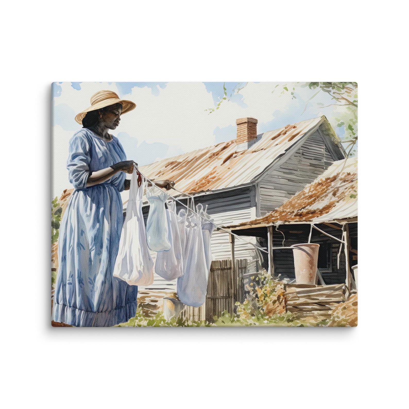 Gullah Art Original Watercolor Painting Daily Chores Canvas Print - Etsy