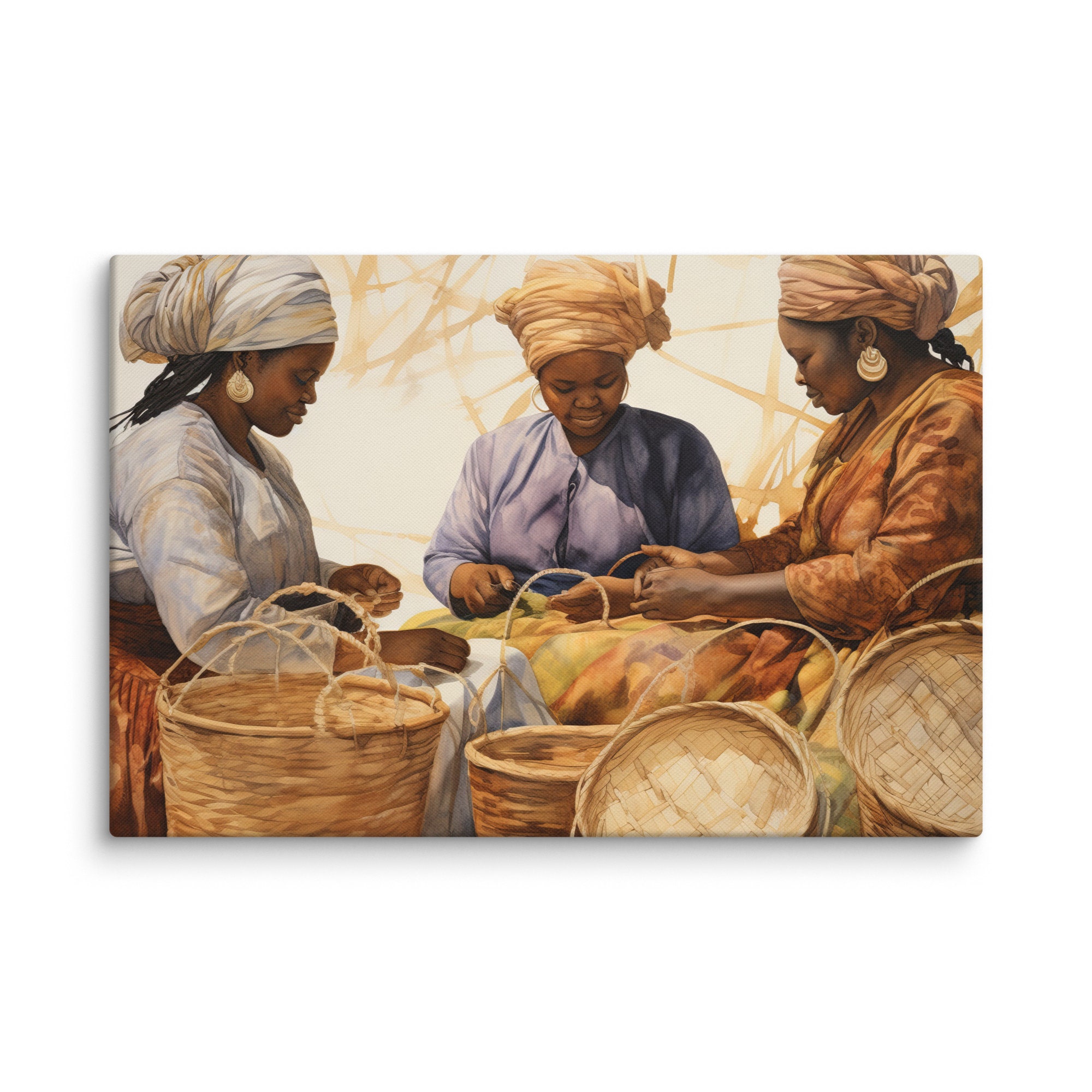 Gullah Art | Original Watercolor Painting | Sweetgrass Baskets | Canvas ...