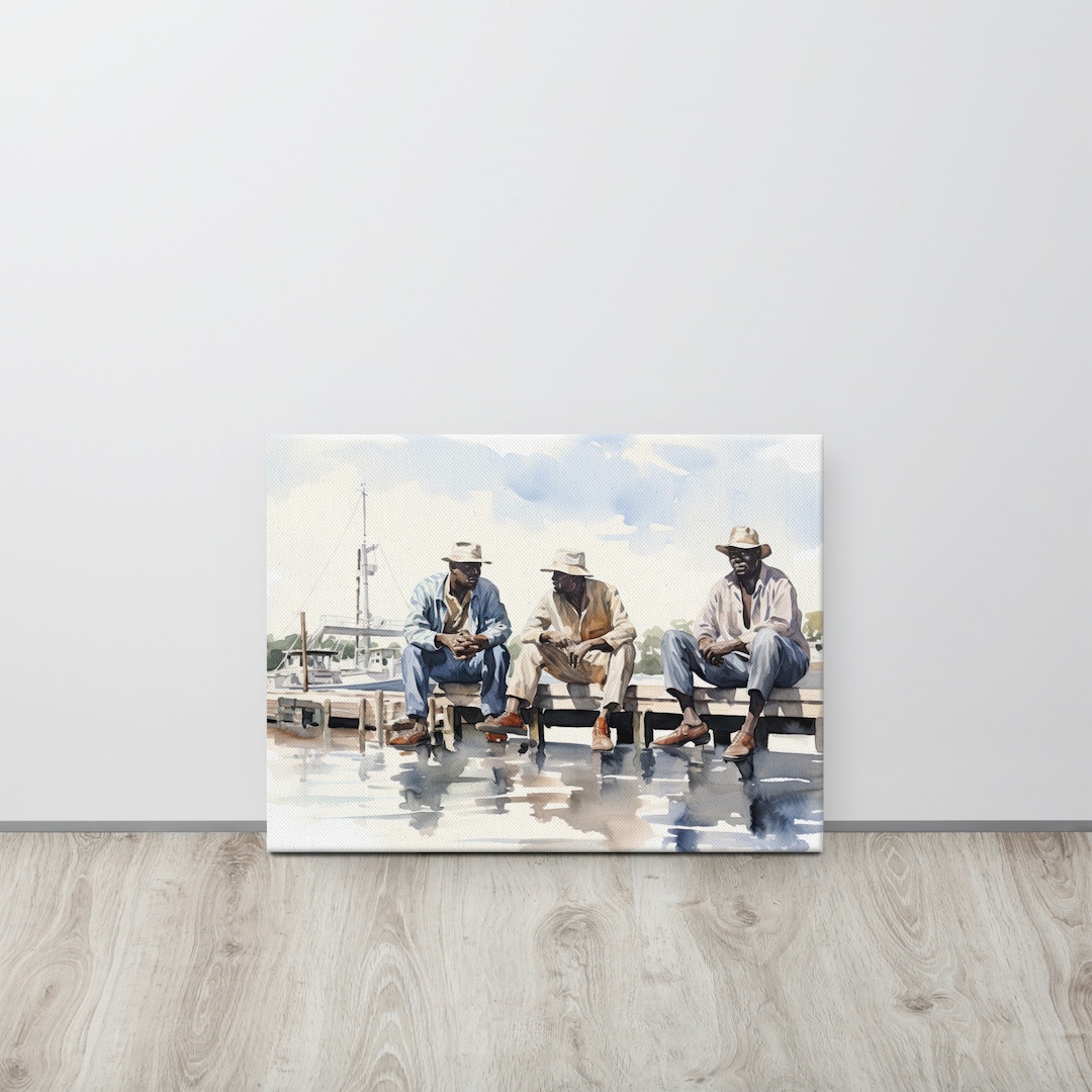 Gullah Art | Original Watercolor Painting | Sitting on the Dock ...