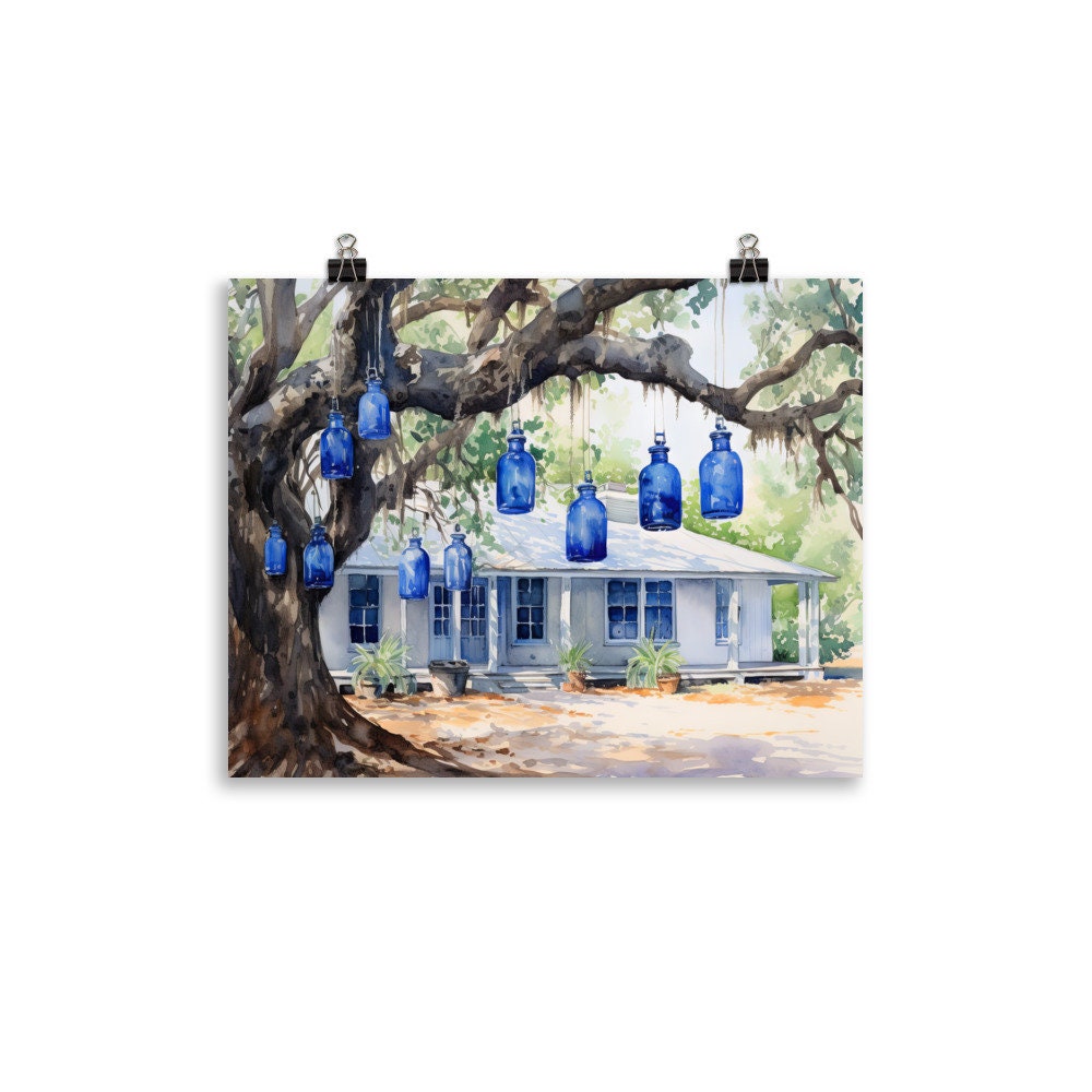 Gullah Art | Original Watercolor Painting | Haint Bottle| Poster Print ...