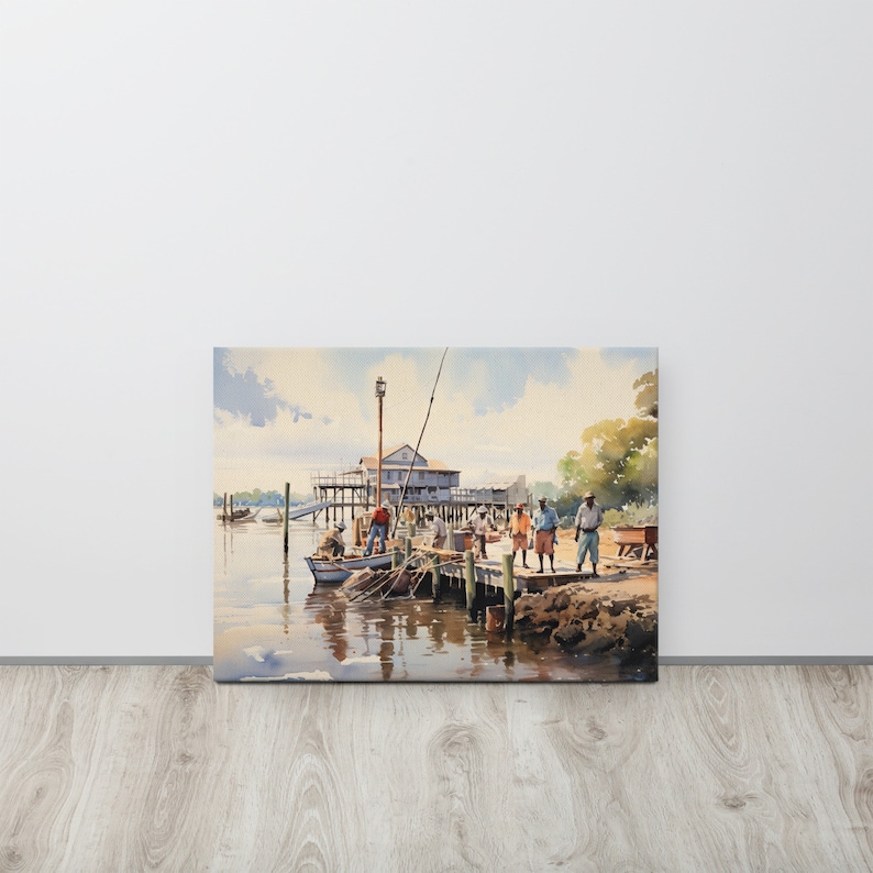Gullah Art | Original Watercolor Painting | Men Working | Canvas Print ...