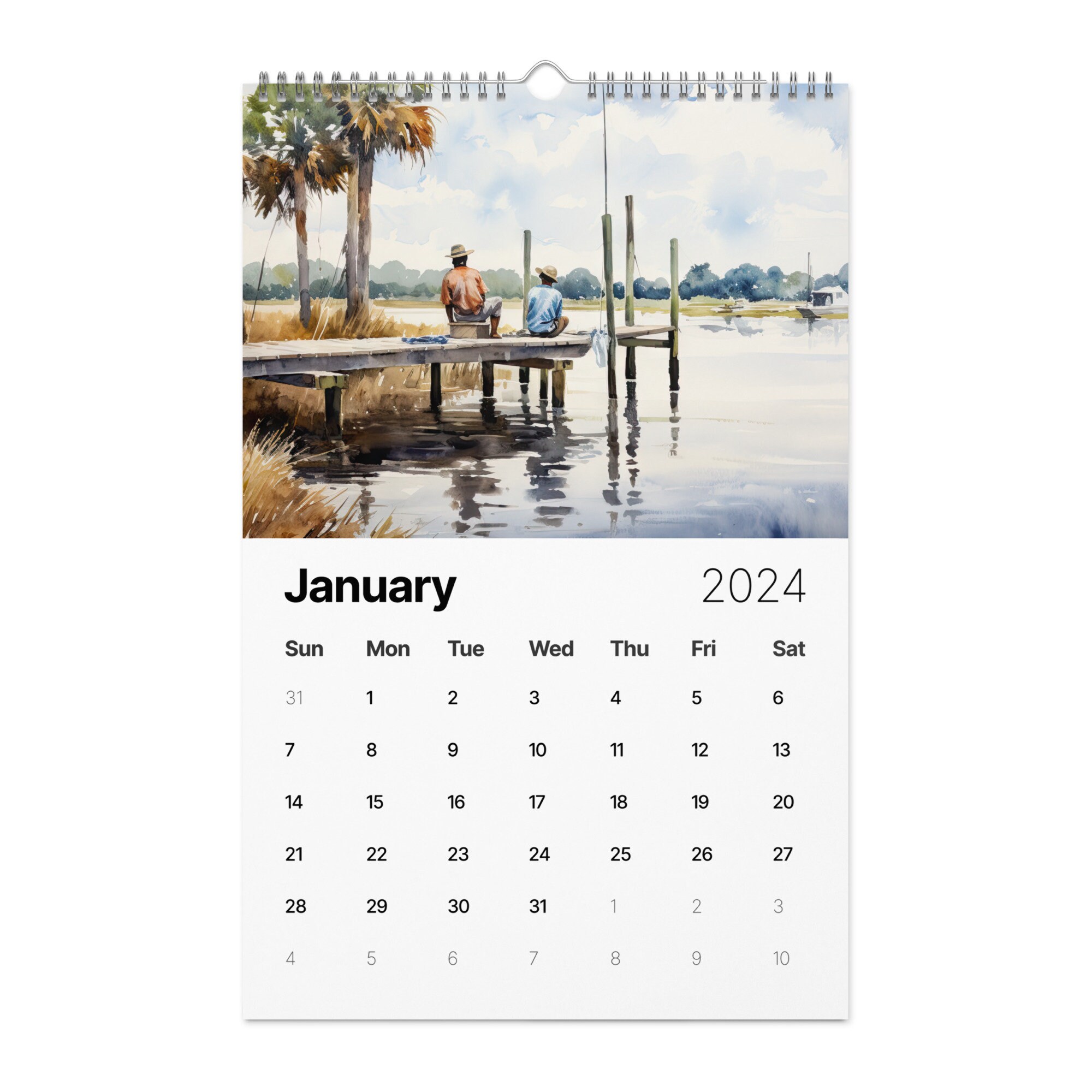 Gullah Geechee Watercolor Art Wall Calendar 2024 - Etsy