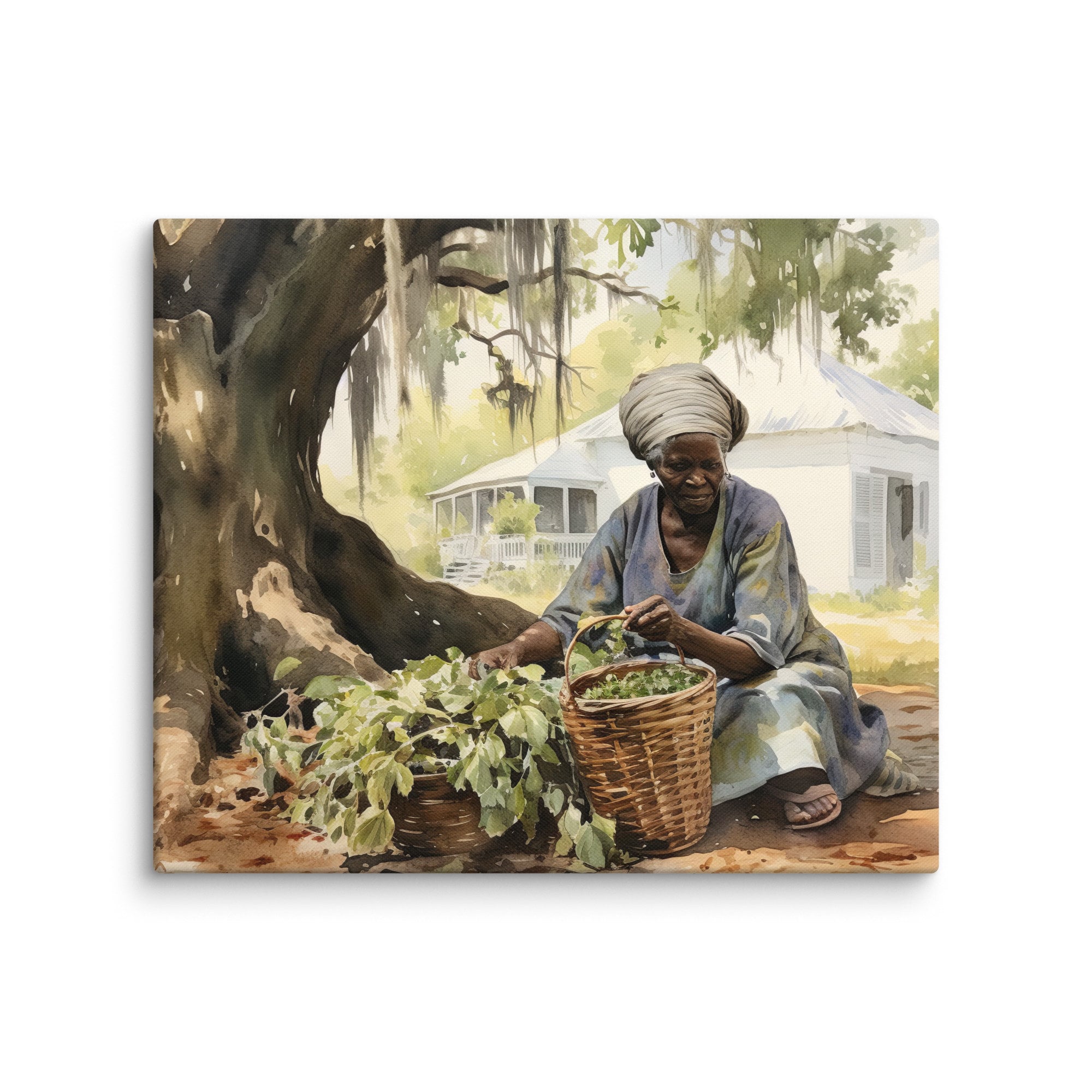 Gullah Art | Original Watercolor Painting | Mother's Greens | Canvas ...