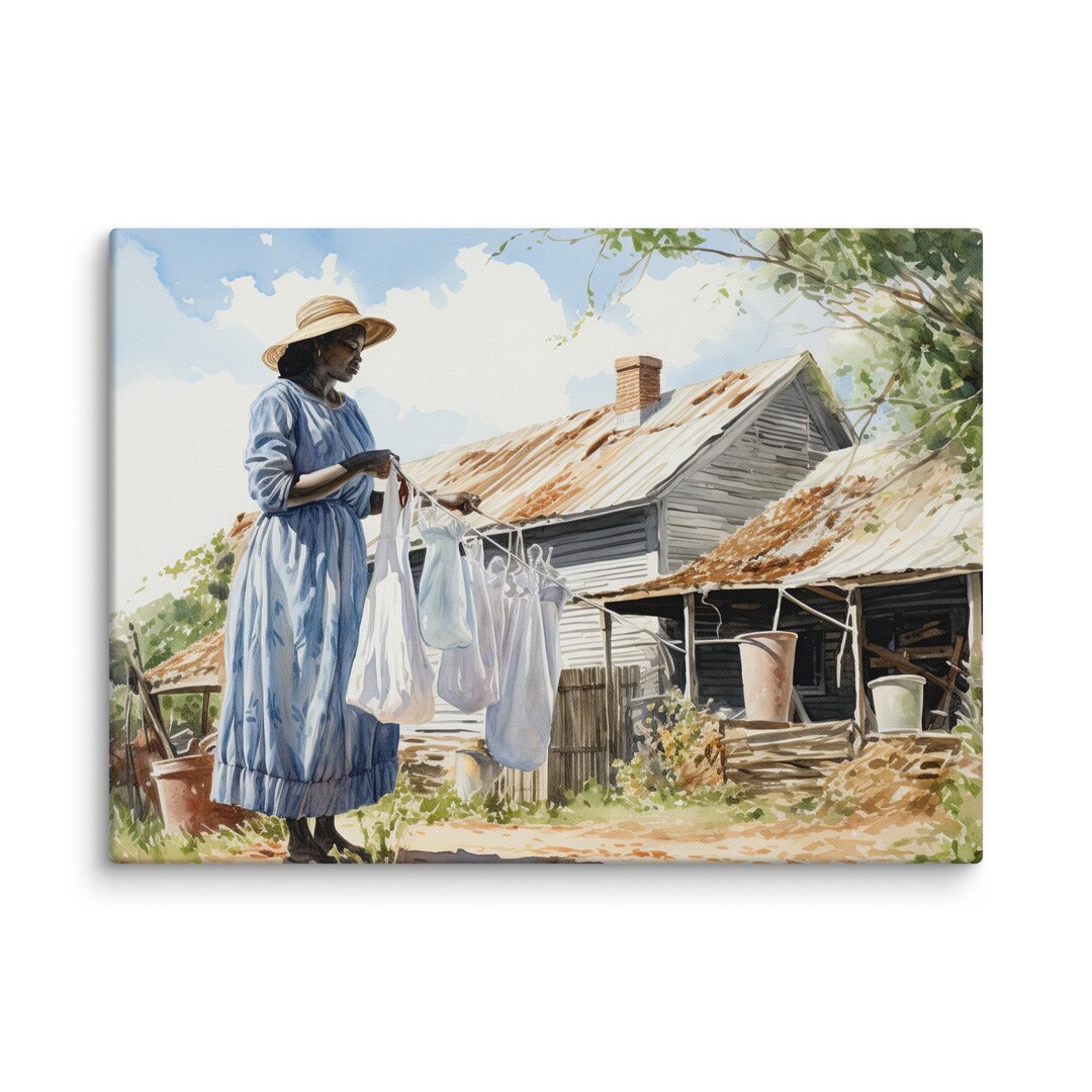 Gullah Art Original Watercolor Painting Daily Chores Canvas Print - Etsy