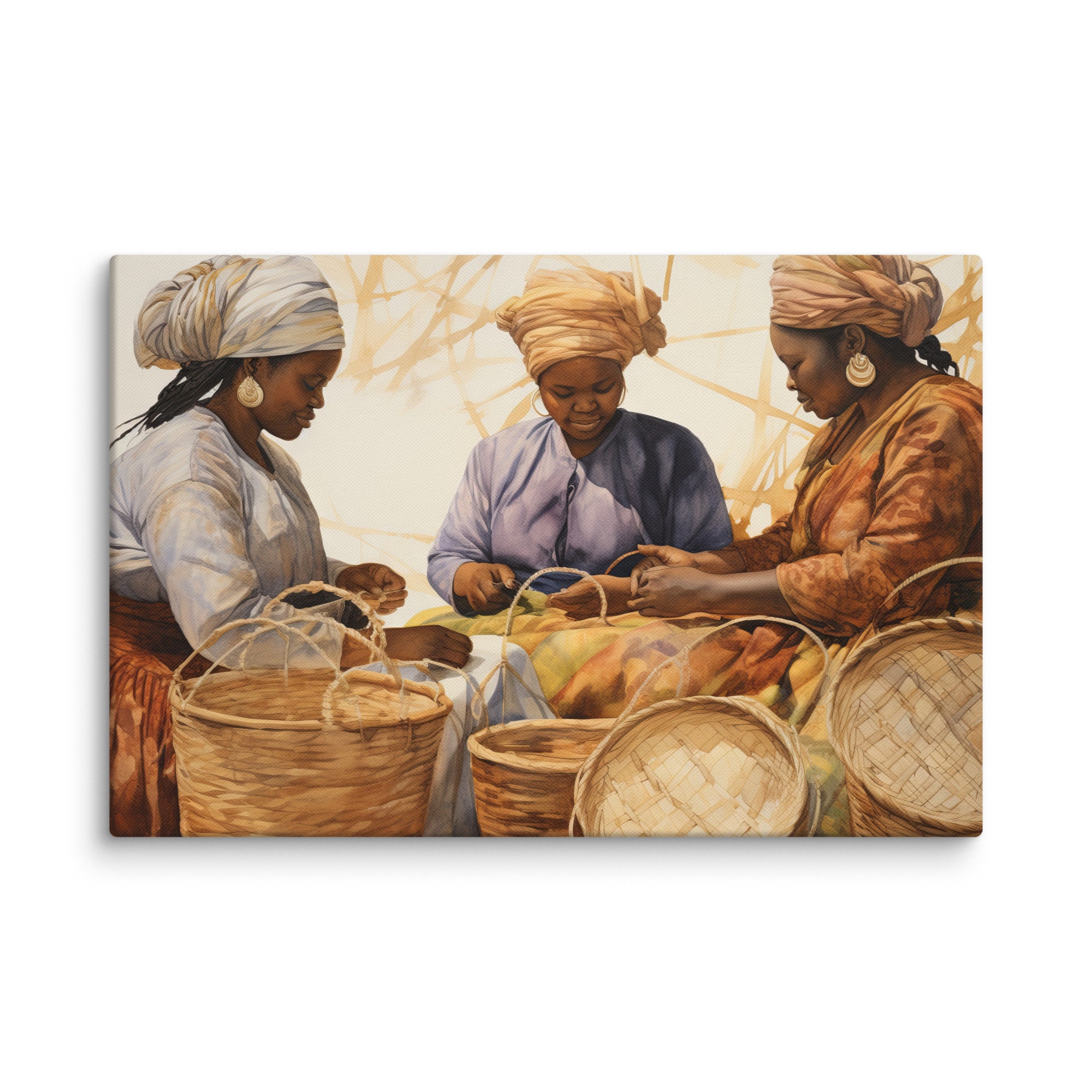 Gullah Art | Original Watercolor Painting | Sweetgrass Baskets | Canvas ...
