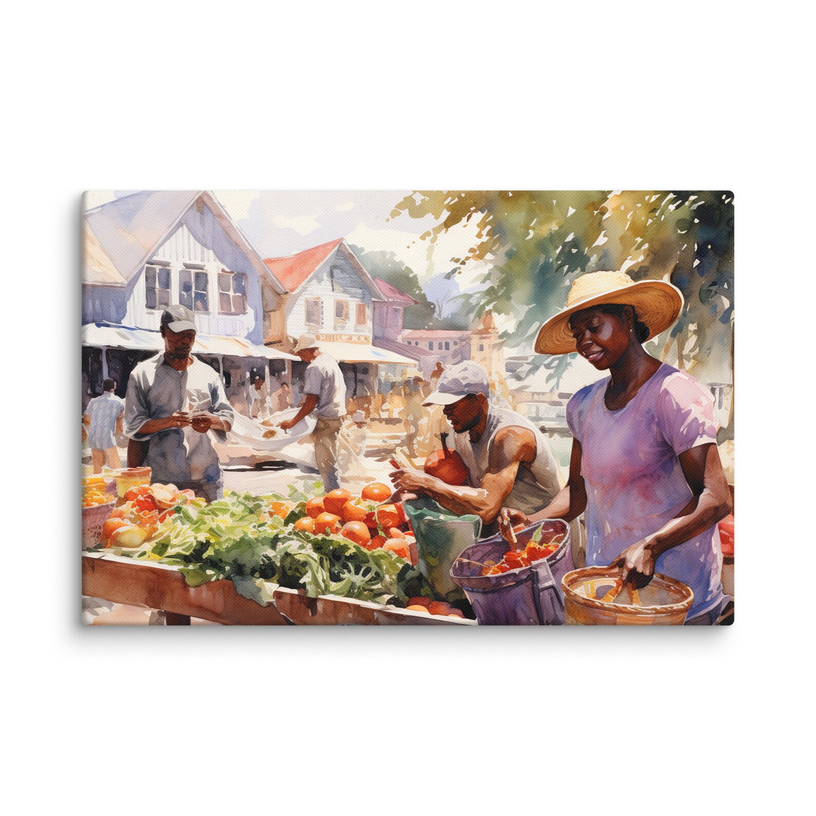 Gullah Art | Original Watercolor Painting | Market | Canvas Print - Etsy